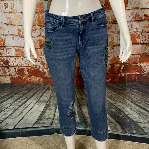 J. Jill | Jeans | J Jill Authentic Fit Cropped Embroidered Jeans | Poshmark